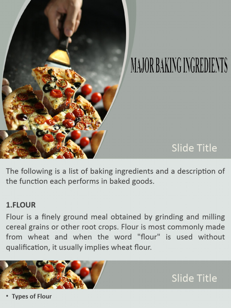 Major and Minor Baking Ingredients | PDF | Flour | Breads