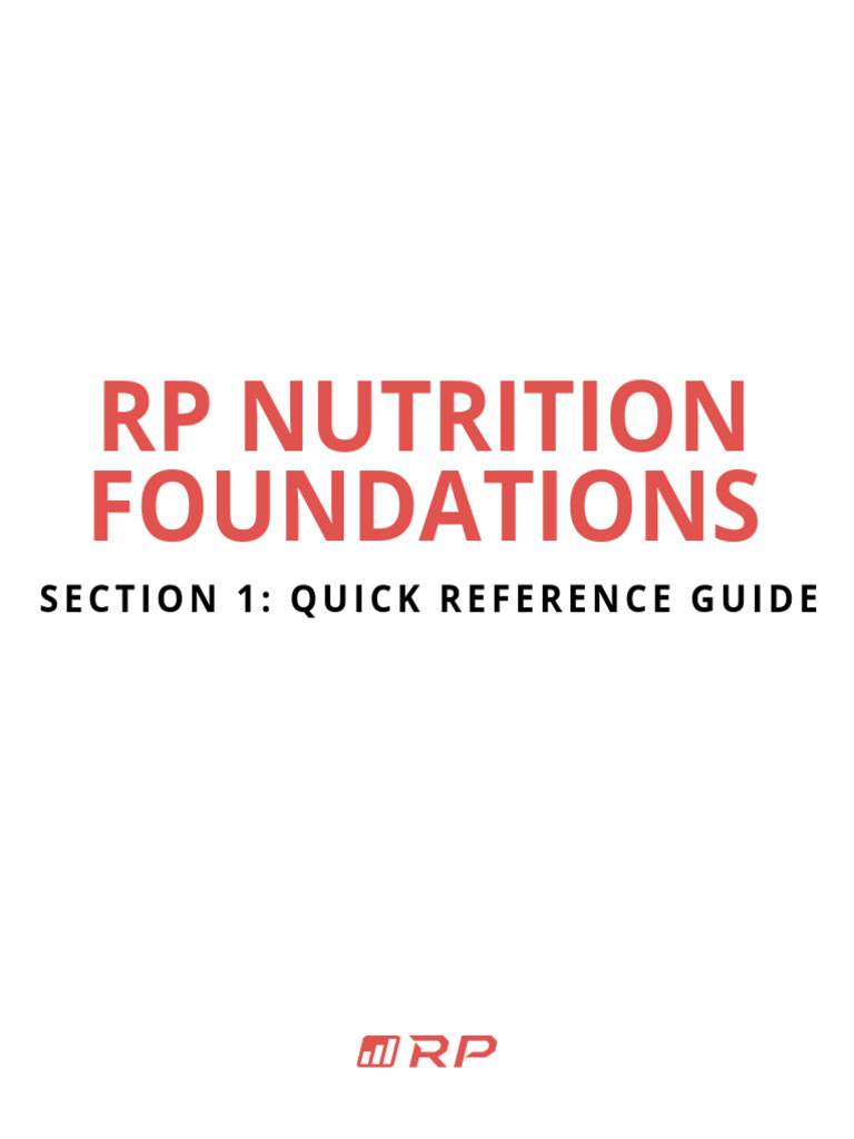 Section 1 Quick Reference Guide | PDF | Dieting | Nutrients