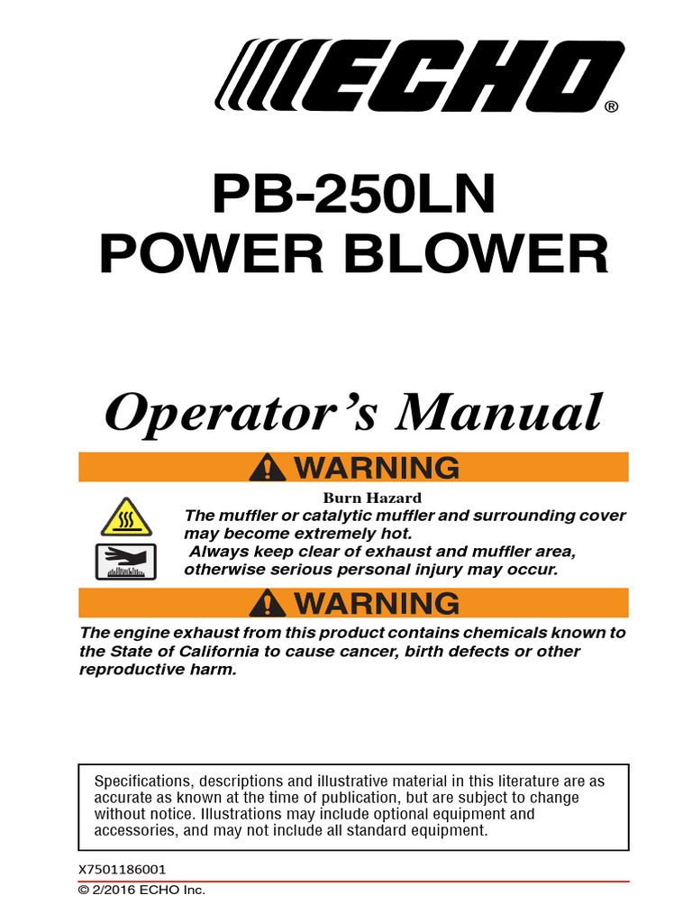 PB-250LNes P42814 022216 | PDF | Gasoline | Throttle