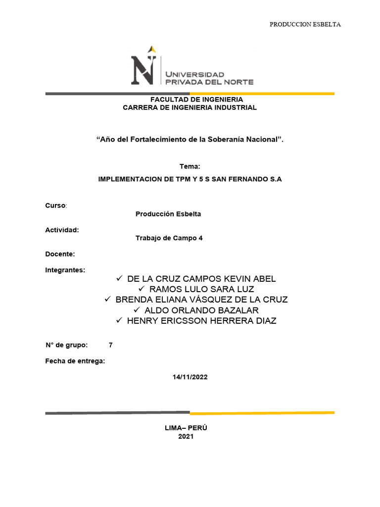 Trabajo TC4 | PDF | Business | Perú