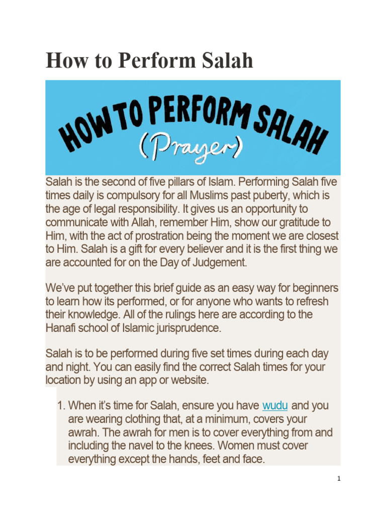 How To Perform Salah | PDF | Abrahamic Religions | Monotheism