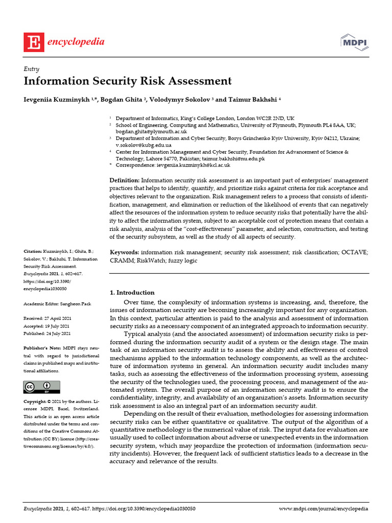 Information Security Risk Assessment | PDF | Risk | Vulnerability ... Information Security Risk Assessment | PDF | Risk | Vulnerability ...