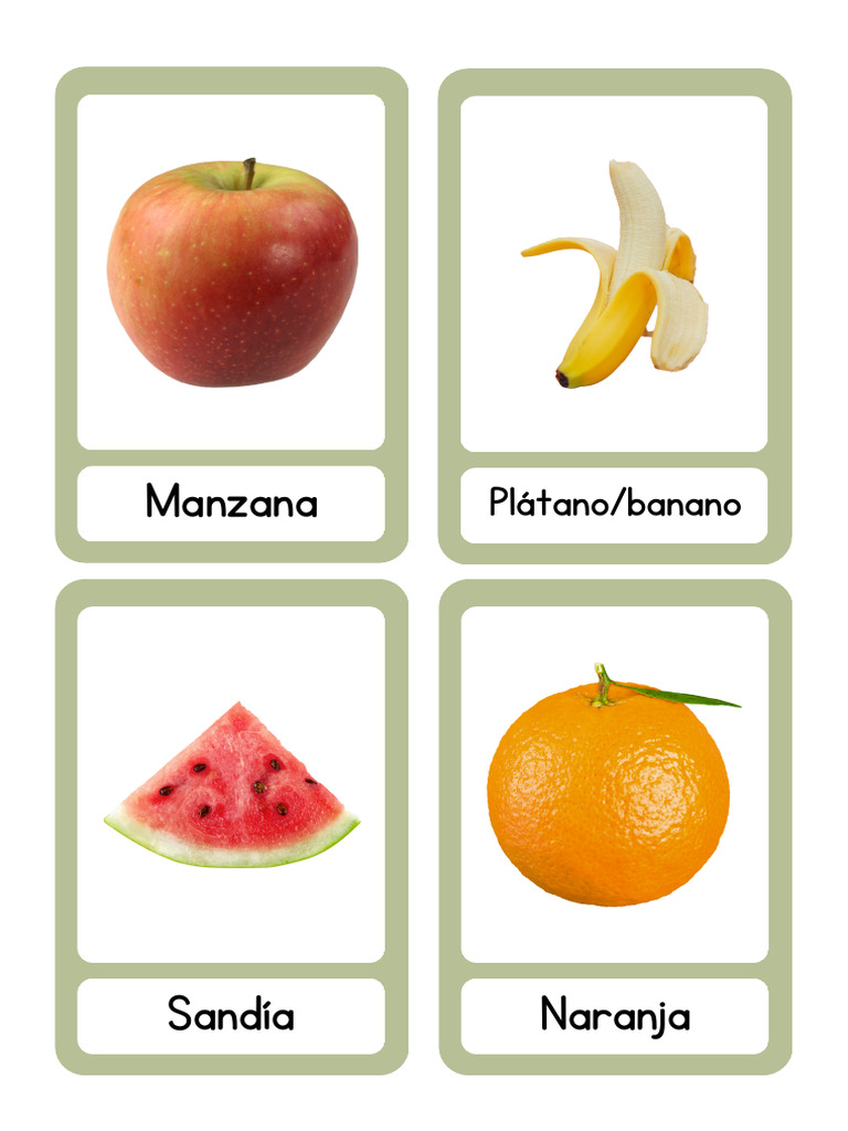 Flashcards Frutas | PDF