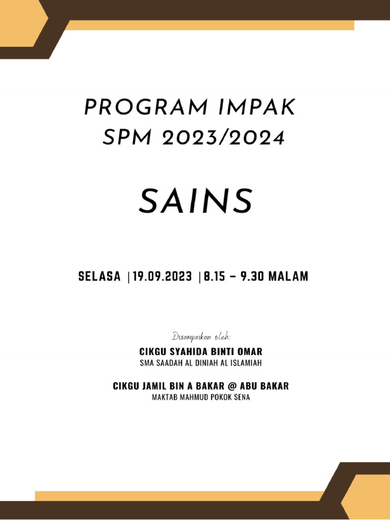 Impak Sains SPM 19.09.2023 | PDF