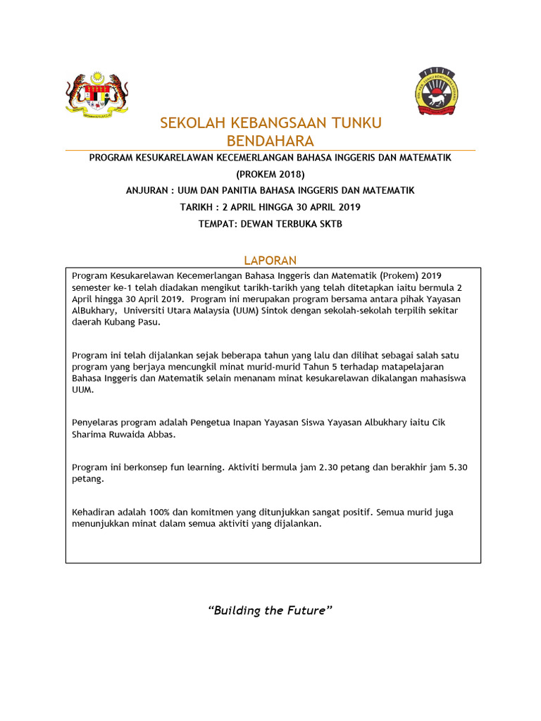 Laporan PROKEM 2019 | PDF