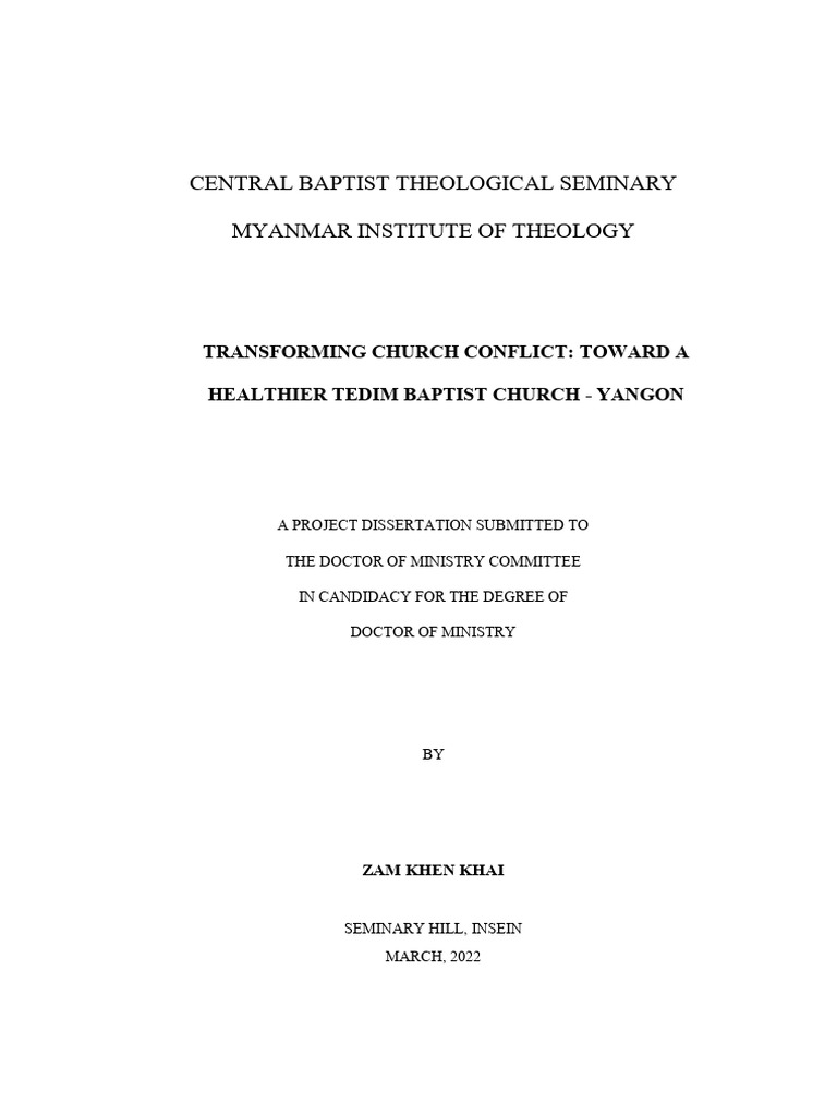 Zam Khen Khai D.min Dissertation 2022 | PDF | Methodology