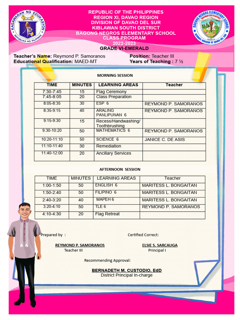 Class Program Bnes 2023-2024 (Edited 2) | PDF