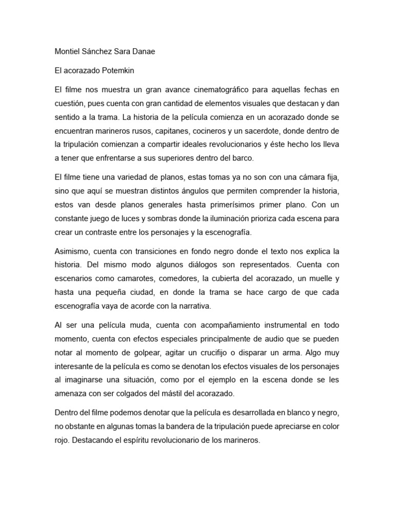 Resumen de El Acorazado Potemkin | PDF | Arte | Libros para adolescentes