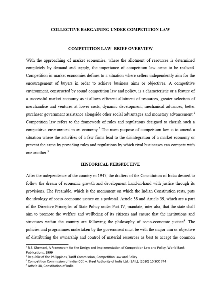 Collective Bargaining & Competition Law | PDF