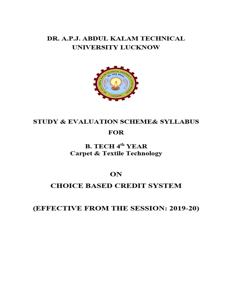 B.tech. 4th Year CBCS Carpet and Textile Tech2019-20 | PDF | Textiles ...