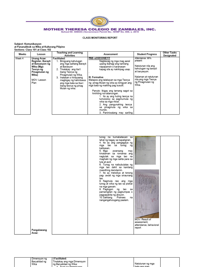 KomPan Class Monitoring - W4 | PDF