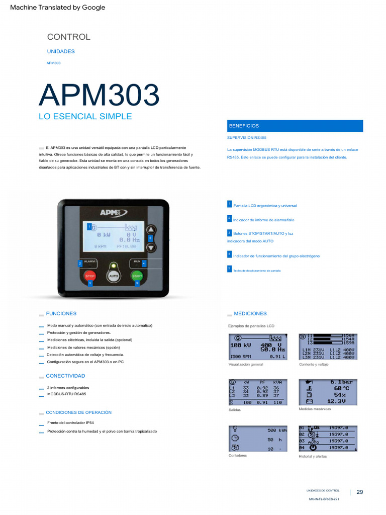 Controlador APM303 para Generadores | PDF