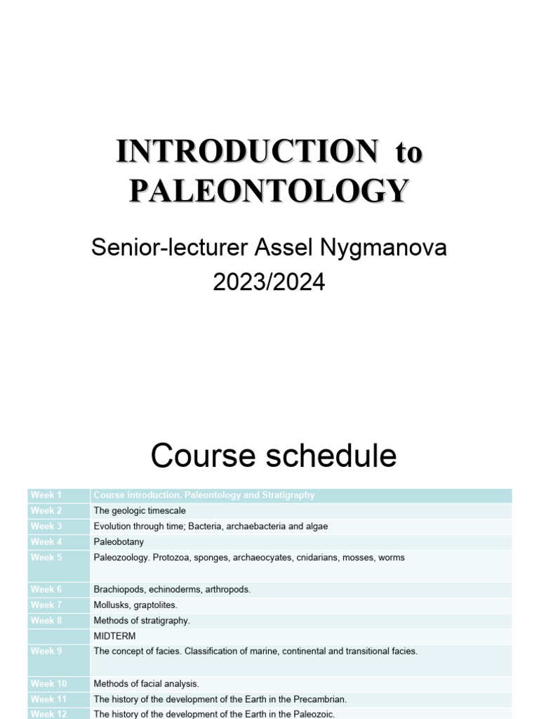 1 Introduction To Paleontology Pdf