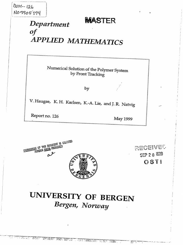 Department Applied Mathematics: - Master | PDF | Differential Equations | Numerical Analysis
