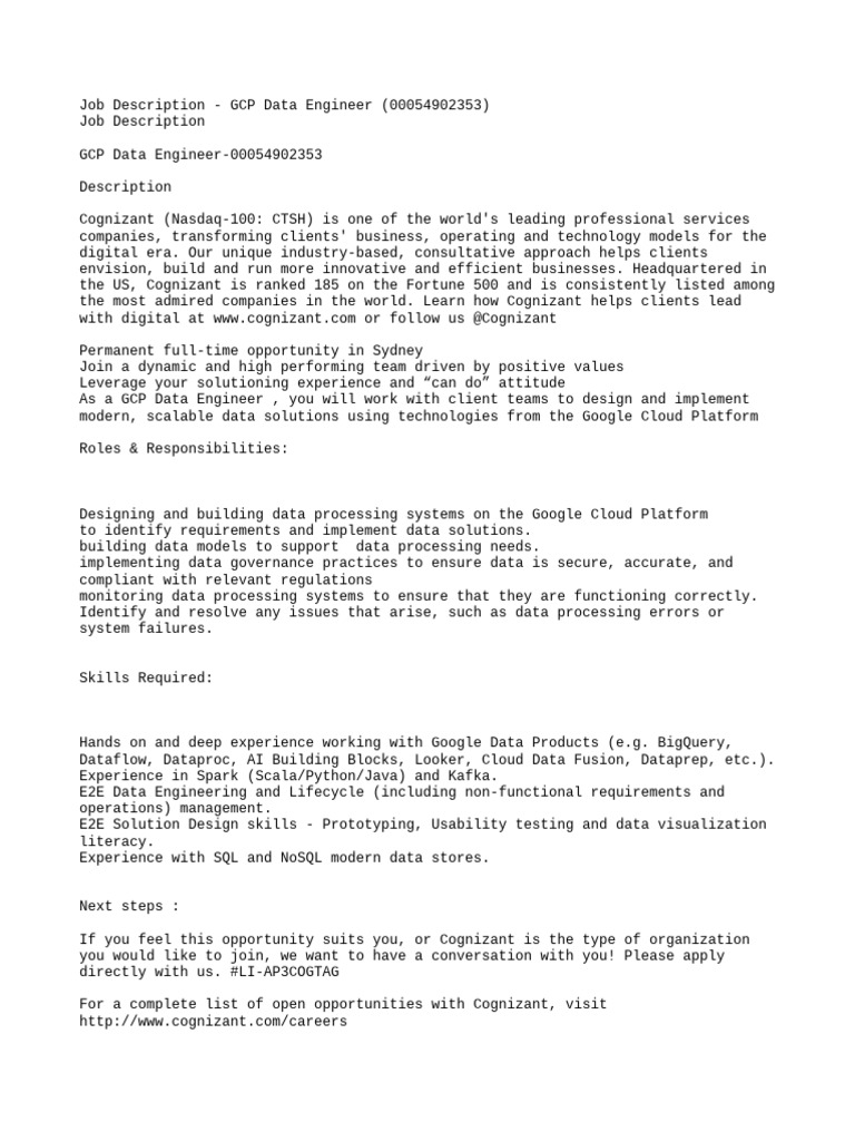 Aus GCP Data Engineer | Download Free PDF | Cloud Computing | Data