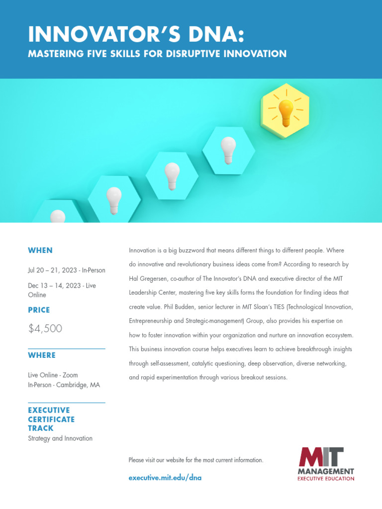 Innovator's DNA | PDF | Innovation | Strategic Management