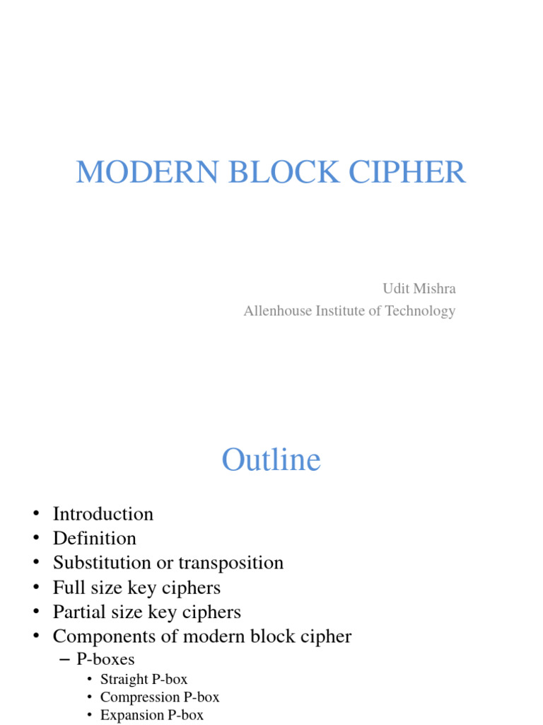 Modernblockcipher 170817223658 | PDF | Cipher | Encryption