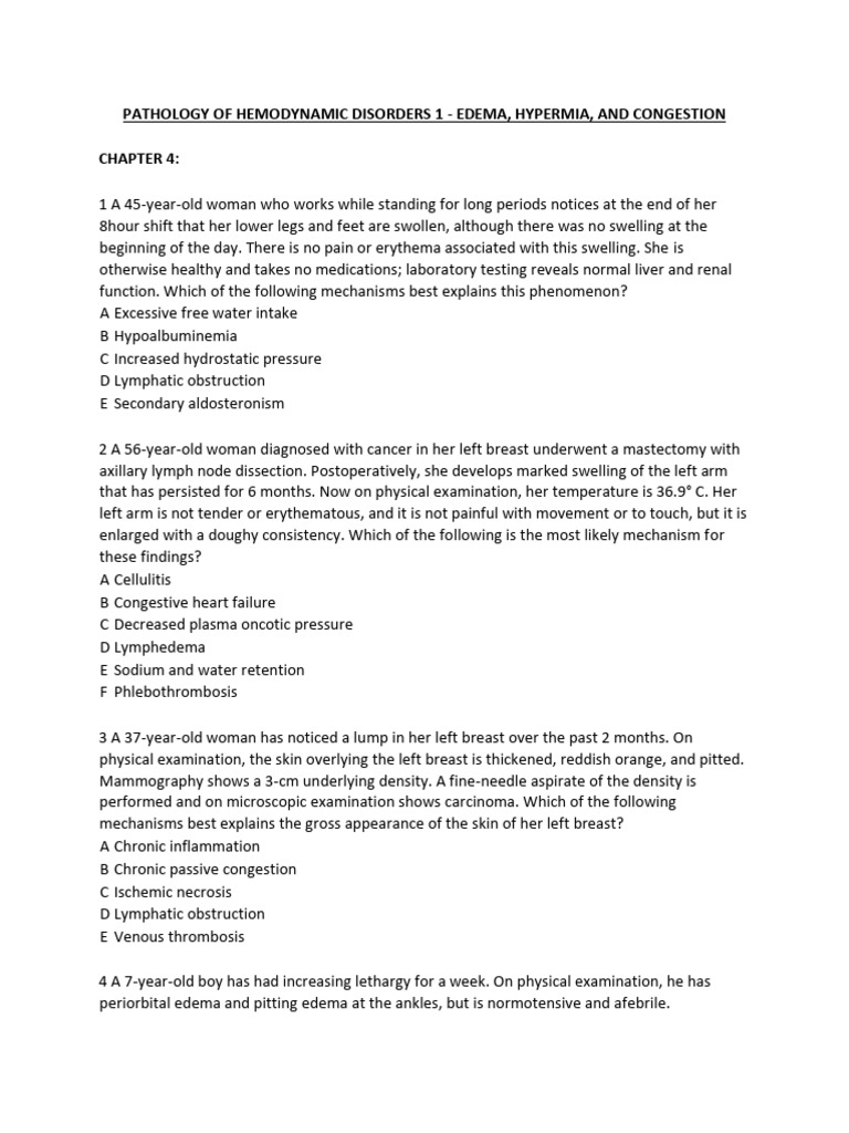 Pathology of Hemodynamic Disorders 1 and 2 Practice Questions-1 | PDF ...