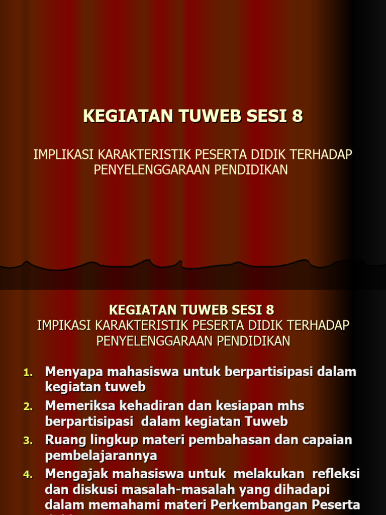 Perkemb Peserta Didik Tuweb Sesi 8 | PDF