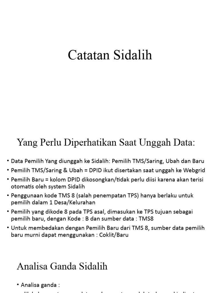 Catatan Sidalih | PDF