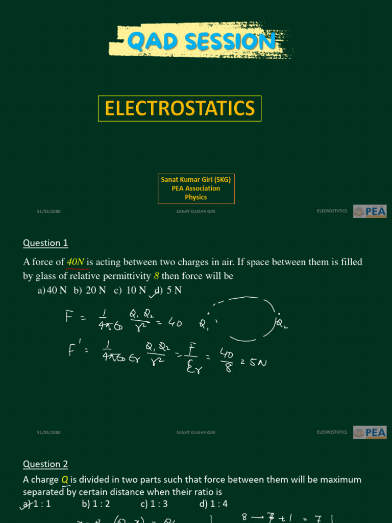 Electrostatics | PDF | Electrostatics | Force