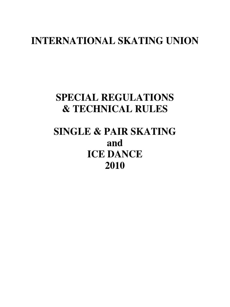 Rule Book ISU Figure Ice Skating | PDF | Figure Skating | Ice Sports