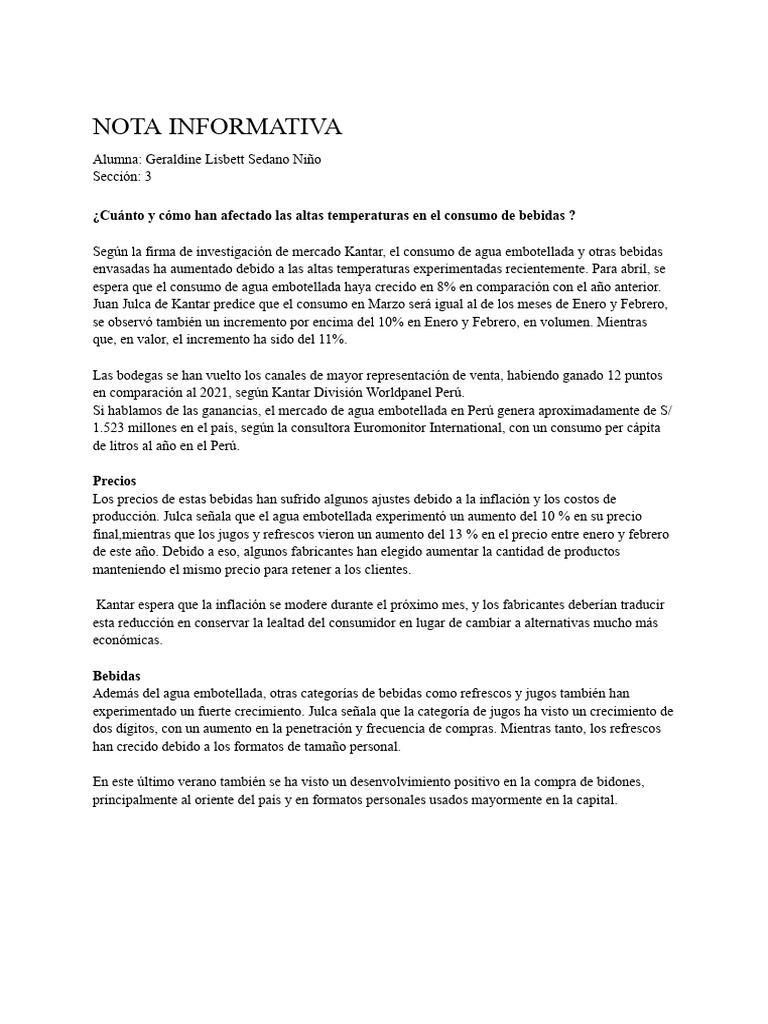 Nota Informativa | PDF