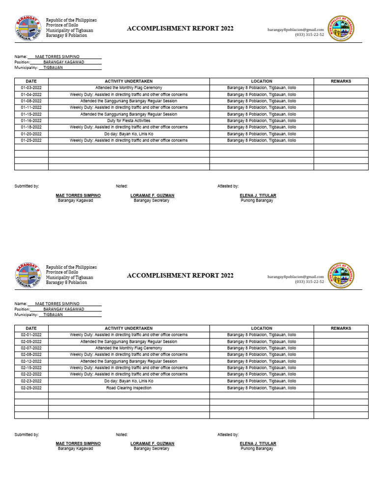 Peace and Order Accomplishment | PDF