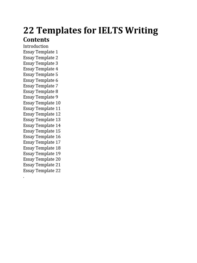 22 IELTS Writing Essay Templates | PDF | Tourism | Reason
