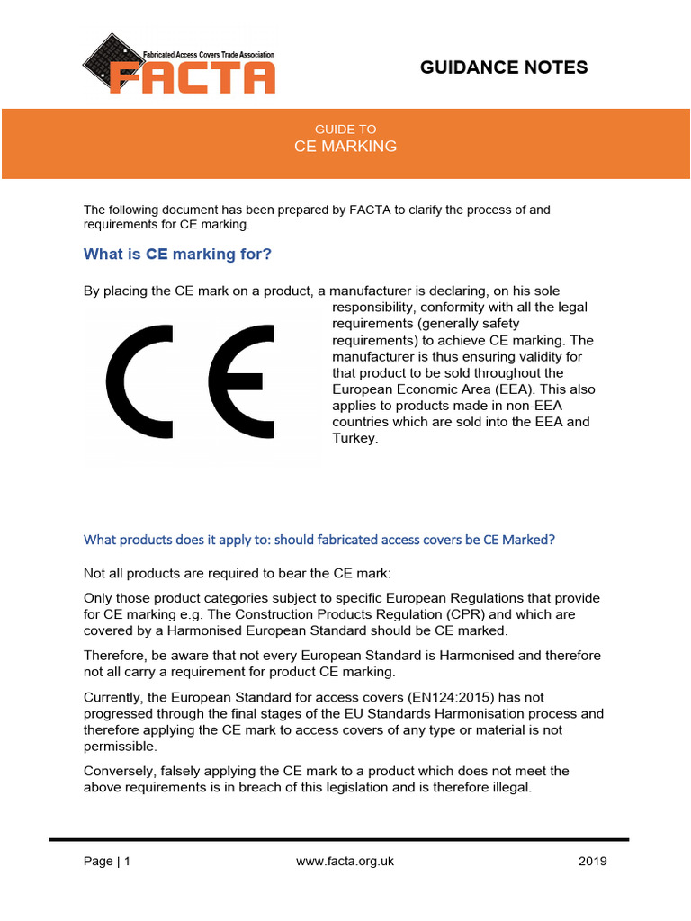 CE Marking Guidance for Access Covers | PDF | Government | European ...