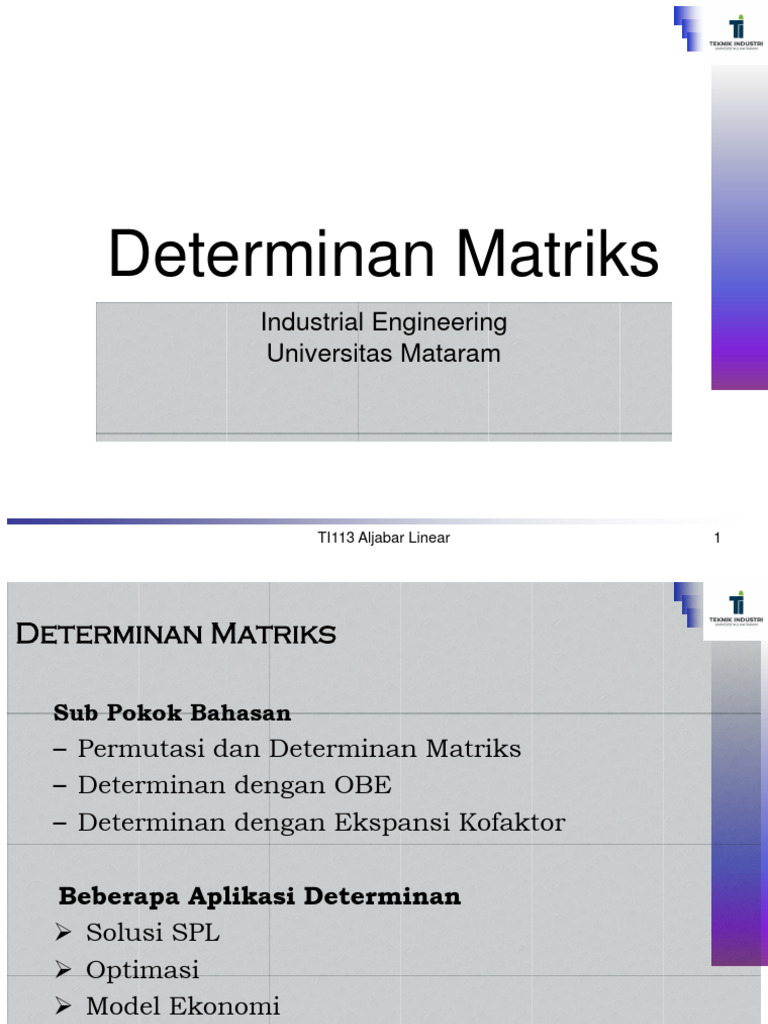 02 Aljabar Linier - Determinan | PDF
