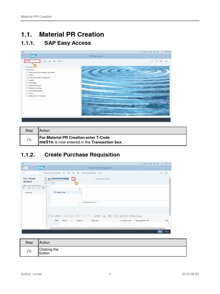 Material PR Creation | PDF