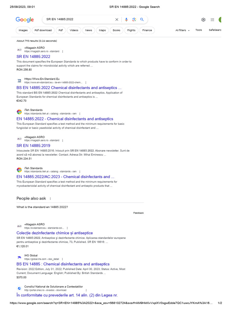 Disinfectant Standards Guide | PDF | Technology & Engineering