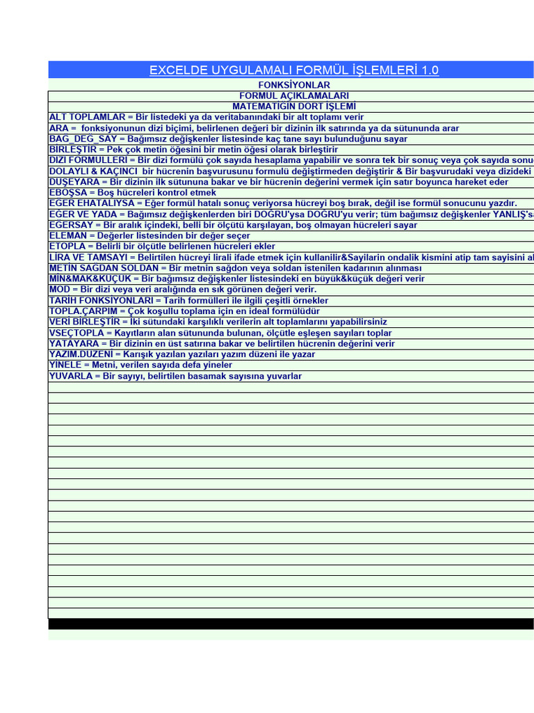 EXCELL Formuller | PDF