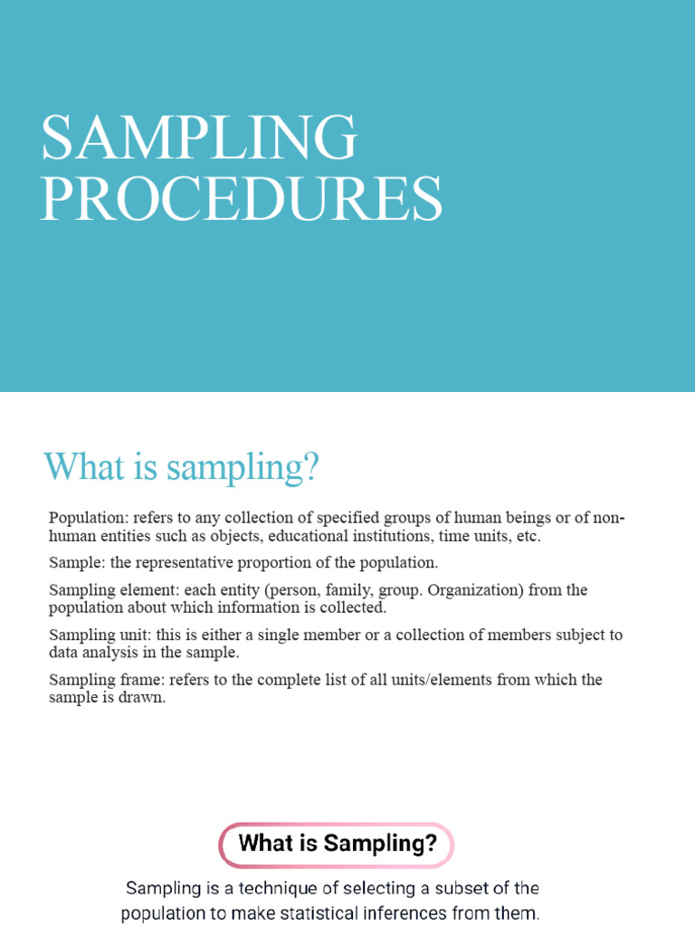 Sampling Procedures | PDF | Sampling (Statistics) | Randomness