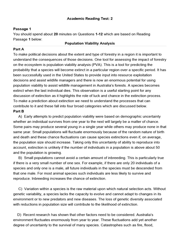Academic Reading Test 2 | PDF