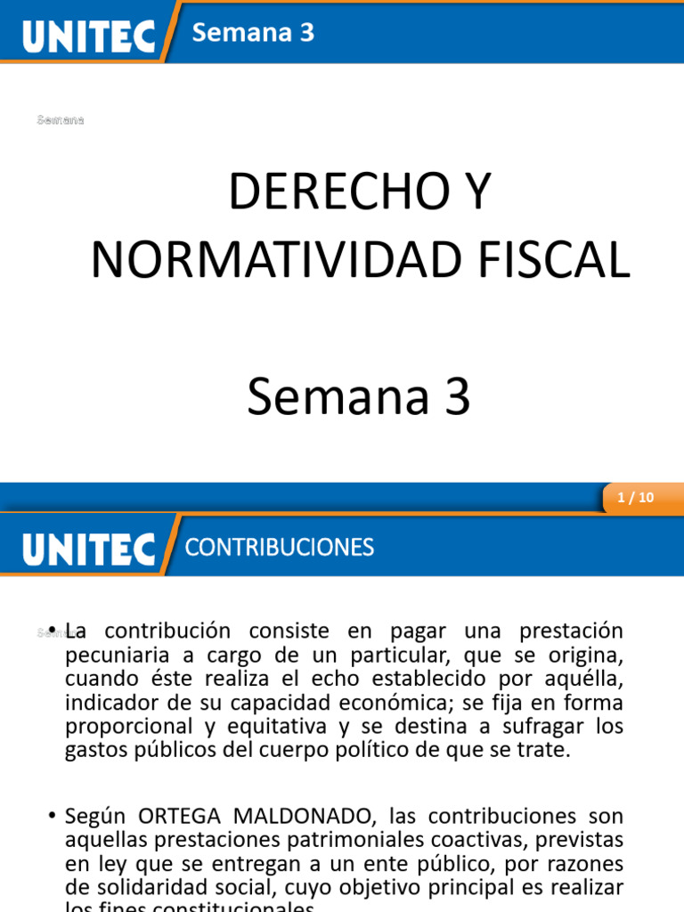 Derecho y Normatividad Fiscal. Semana 3_v1 | PDF | Impuestos | Daños y ...