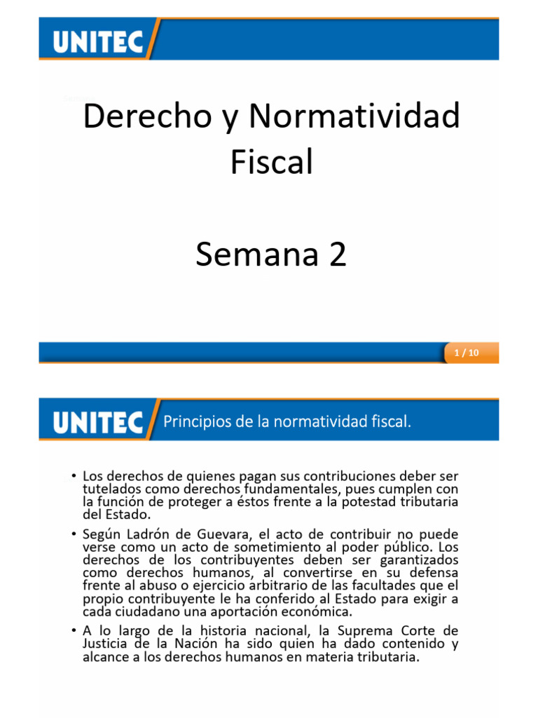 Derecho y Normatividad Fiscal. Semana 2 | PDF | Finanzas y ...
