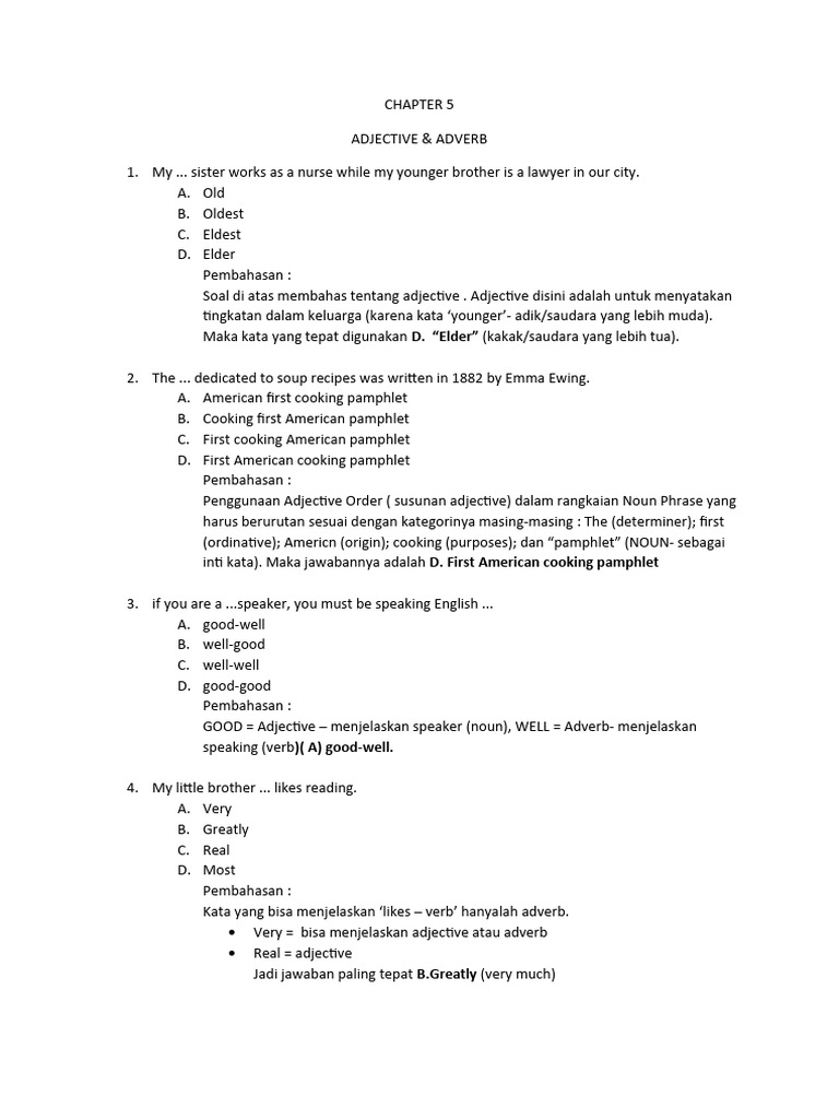 Chapter 5 | PDF | Adjective | Adverb