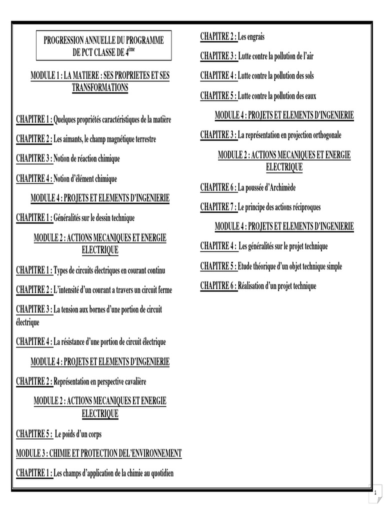 Cours APC de PCT 4e | PDF