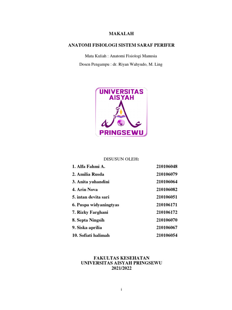 Anatomi dan Fisiologi Saraf Perifer | PDF | Pengembangan Diri ...