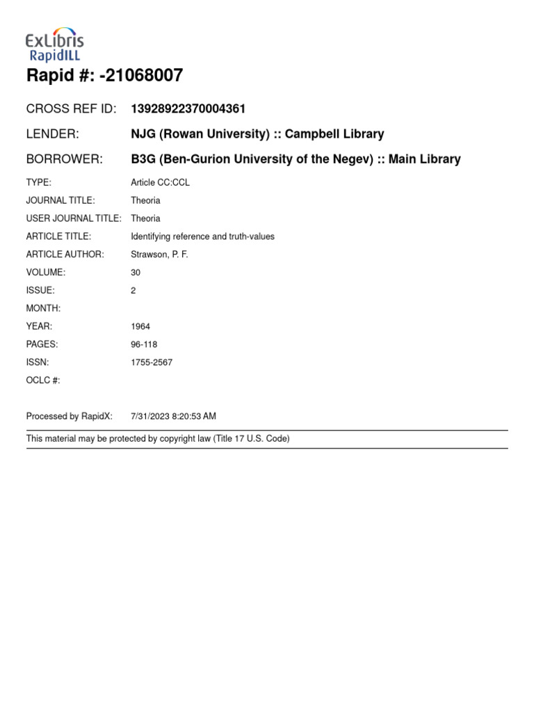 1964.identifying Reference and Truth-Values | PDF