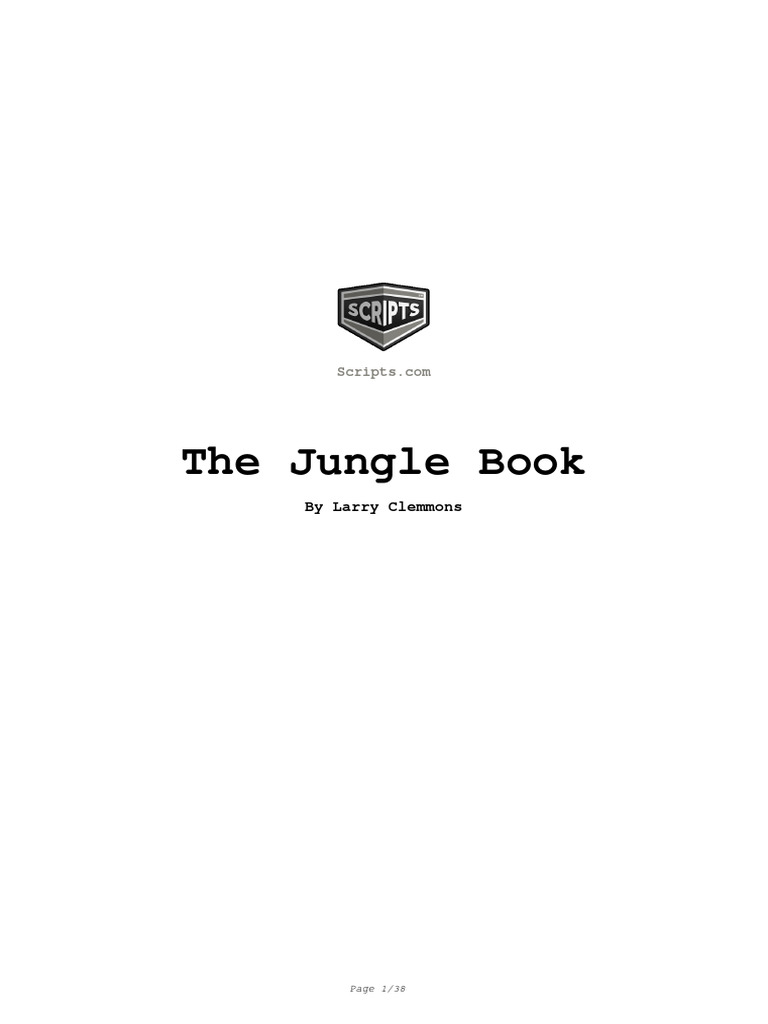 The Jungle Book 1967 Script Excerpt | PDF | Baloo | Bagheera