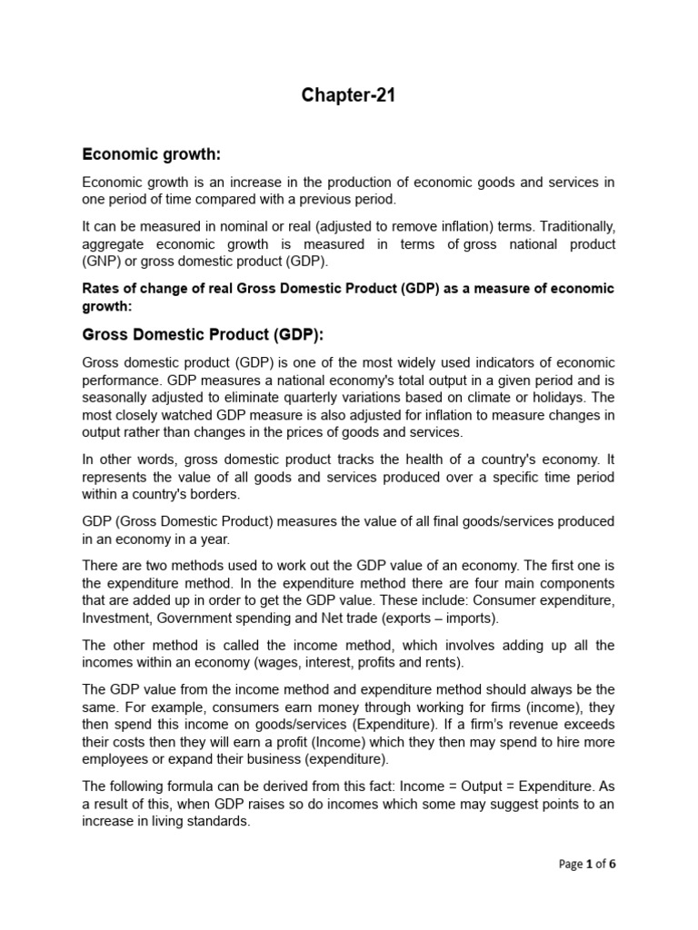 Measures of Economic Performance | PDF | Cost Of Living | Gross ...