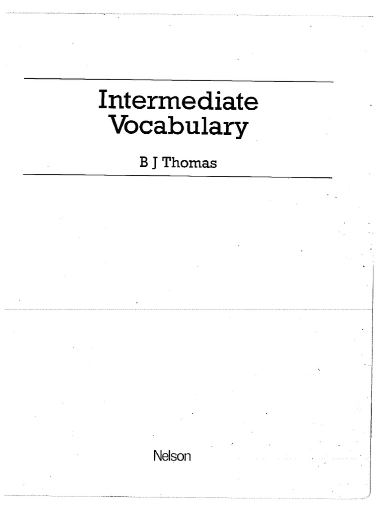 BJ THOMAS Intermediate Vocabulary | PDF