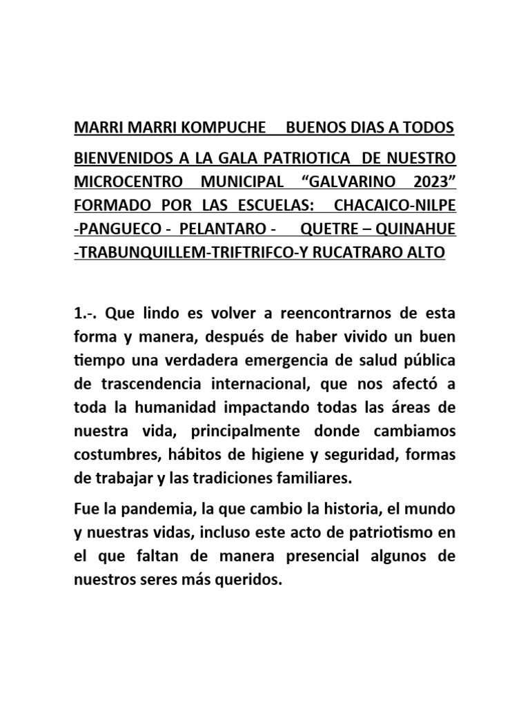 Libreto Gala Patriotica 25-09-2023 | PDF | Bailes | Chile