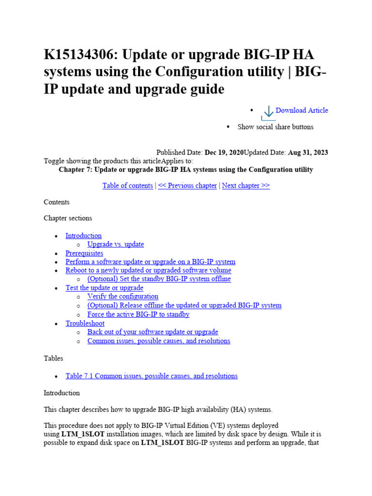 BIG-IP Update and Upgrade Guide | PDF