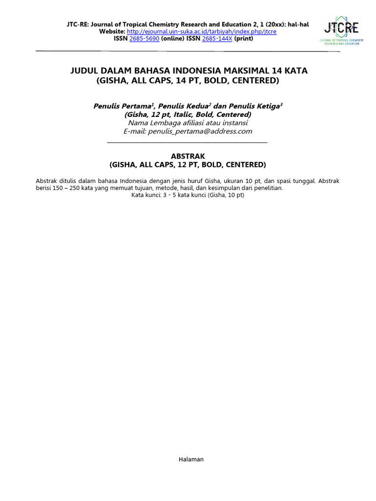 Contoh Jurnal untuk Mahasiswa Kimia | PDF