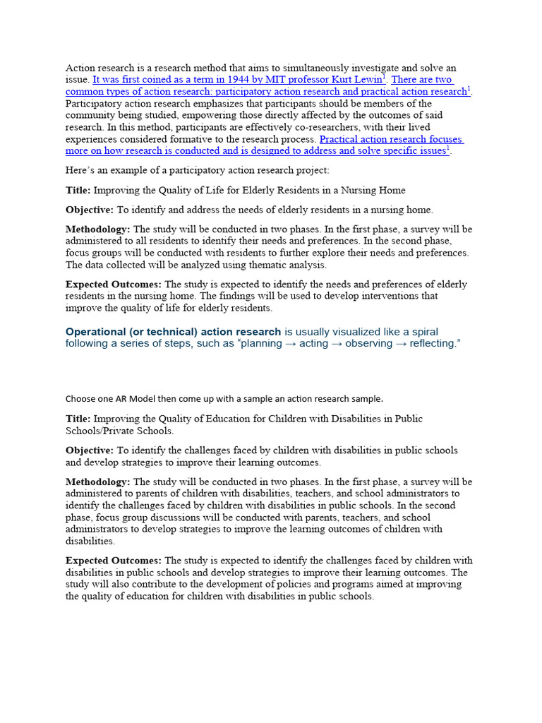 Action Research Paper | PDF