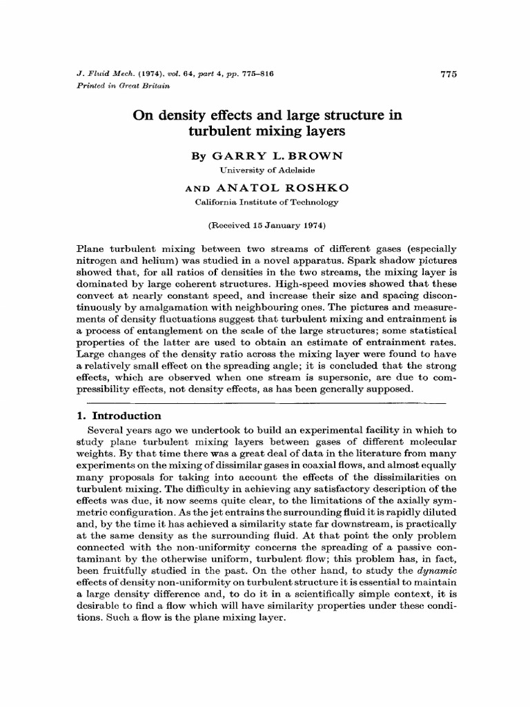 On Density Effects and Large Structure in Turbulent Mixing Layers | PDF | Science & Mathematics ...